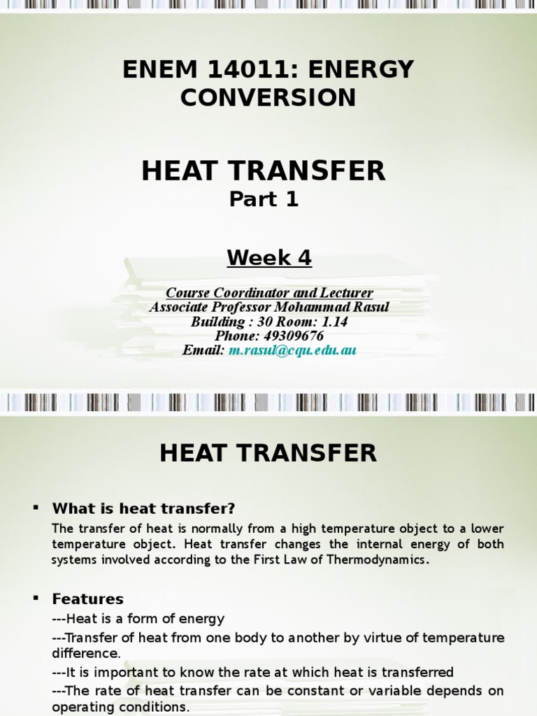 Heat Transfer Principles and Examples | PDF | Heat Transfer | Thermal ...