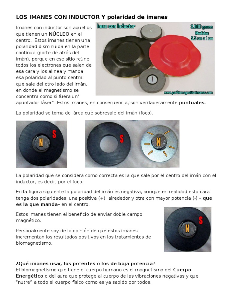 Los Imanes Con Inductor y Polaridad de Imanes | Imán | Magnetismo