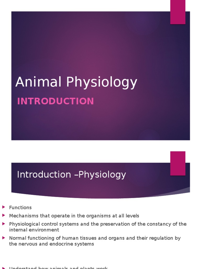 Lecture 1 Animal Physiology Intro | PDF | Adaptation | Physiology