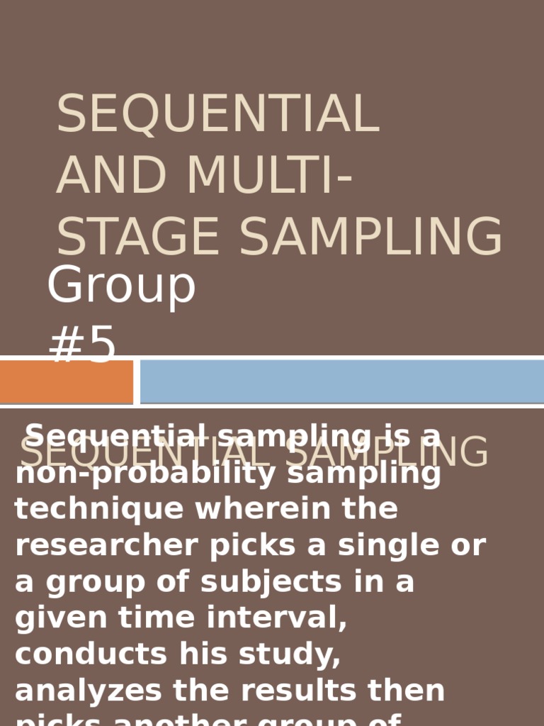 Sequential and Multi-Stage Sampling | PDF | Sampling (Statistics ...