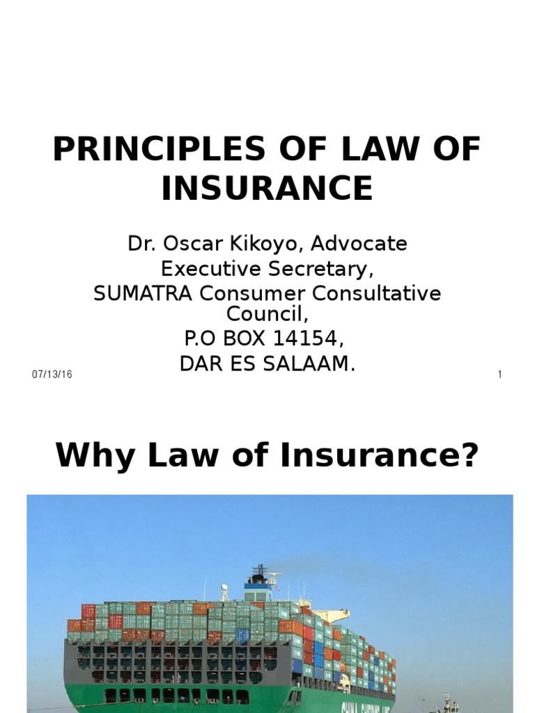 PRINCIPLES OF LAW OF INSURANCE.ppt | Insurance | Liability Insurance