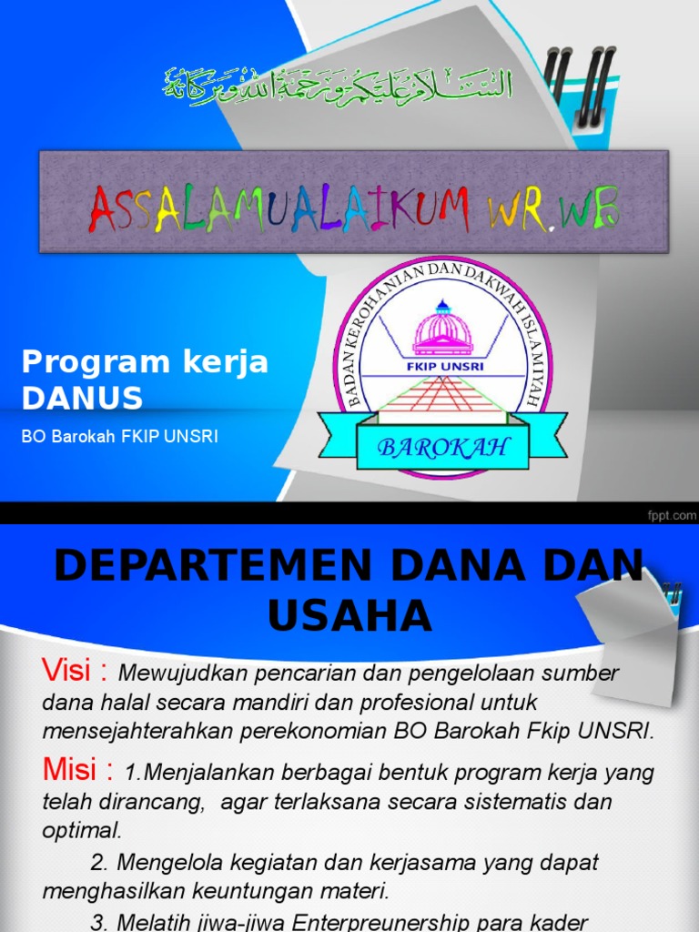 Contoh Proker Danus Bo Barokah Fkip Unsri Novran Sulisno | PDF