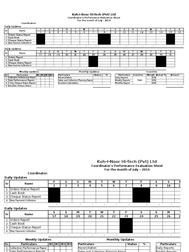 Koh-I-Noor Hi-Tech (PVT) LTD: Orders Status Report Cash Book Cheque ...
