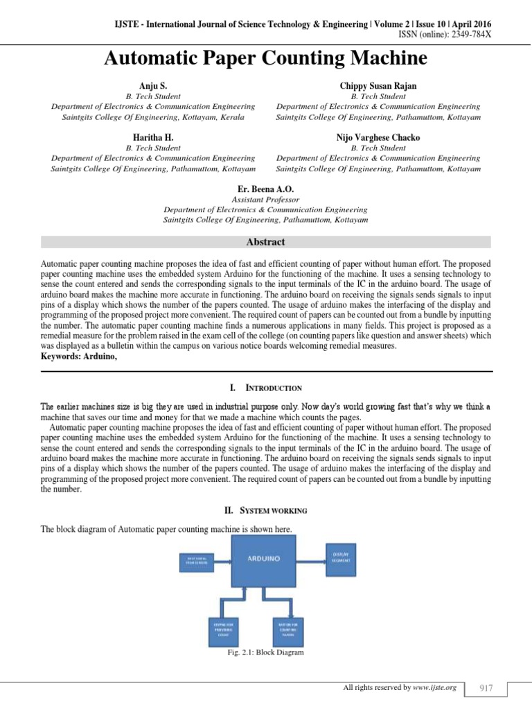 Automatic Paper Counting Machine Design | PDF | Liquid Crystal Display ...