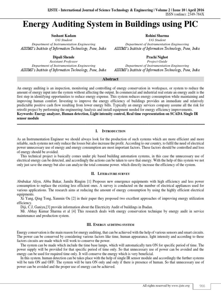 Energy Auditing System in Buildings Using PLC | PDF | Efficient Energy ...
