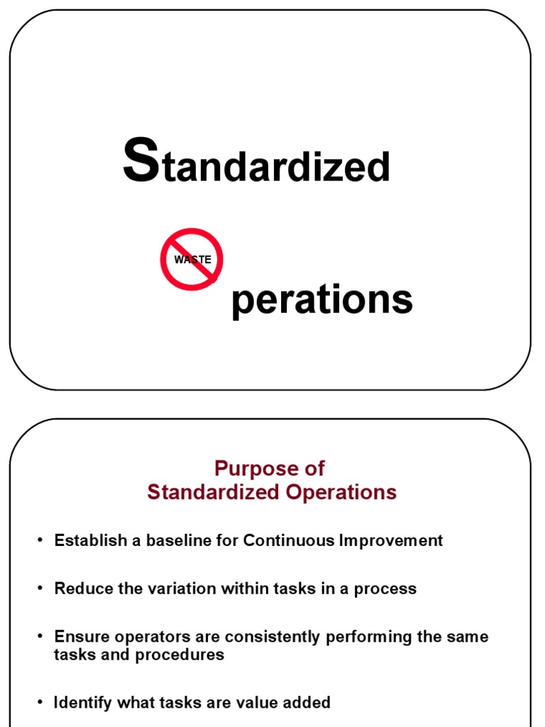 Standardized Operations | PDF | Standardization | Employment