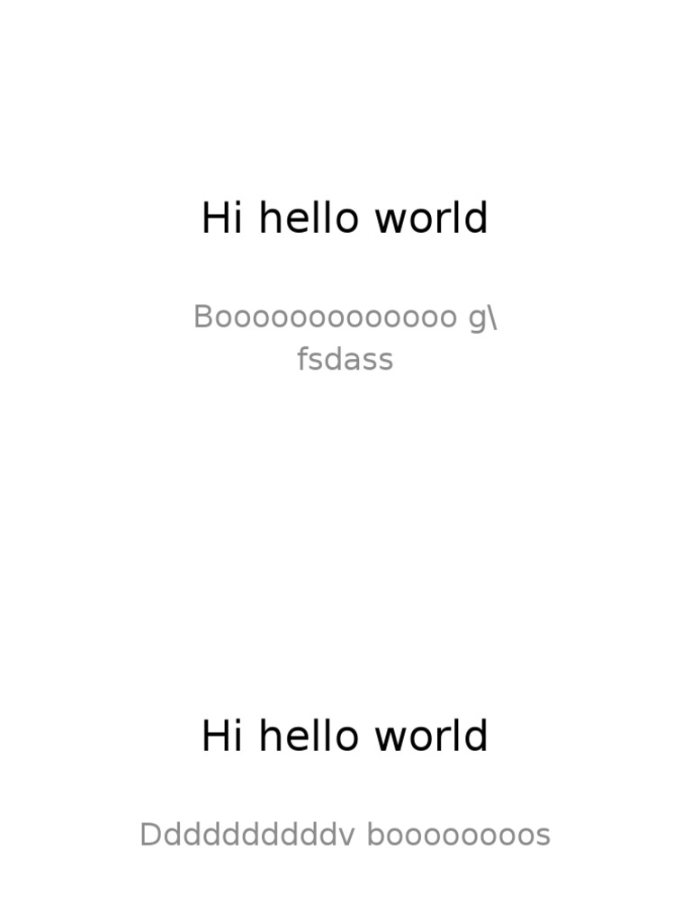 Hi Hello World: Booooooooooooo G/ Fsdass | PDF