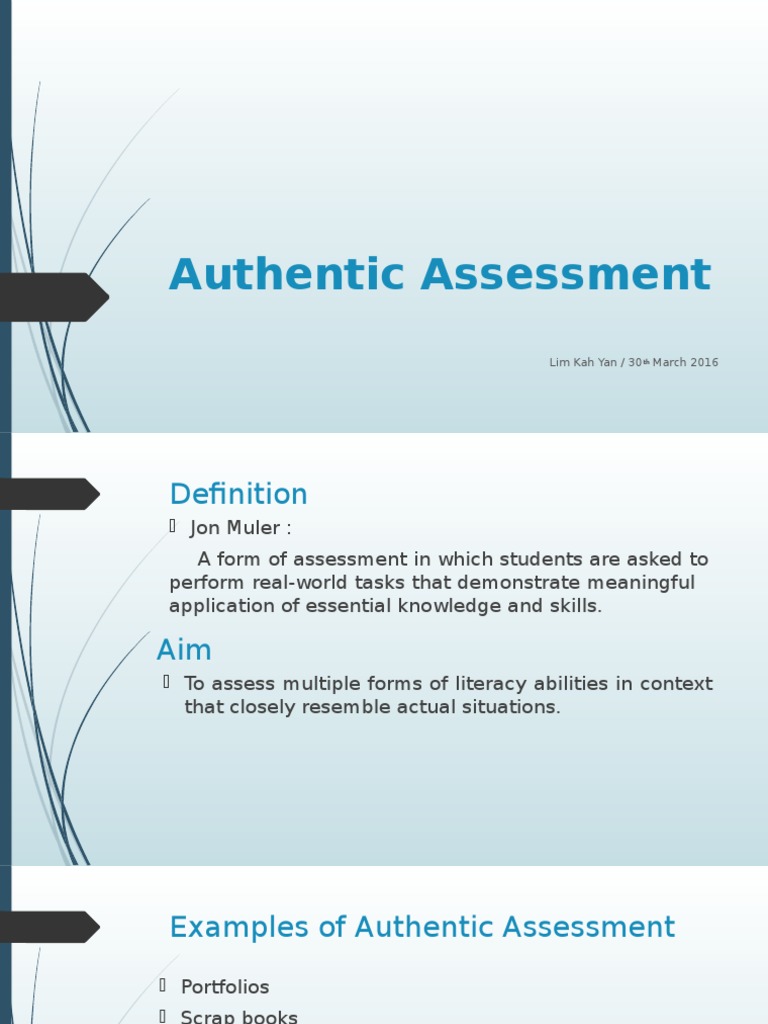 Authentic Assessment: Lim Kah Yan / 30 March 2016 | PDF | Career ...