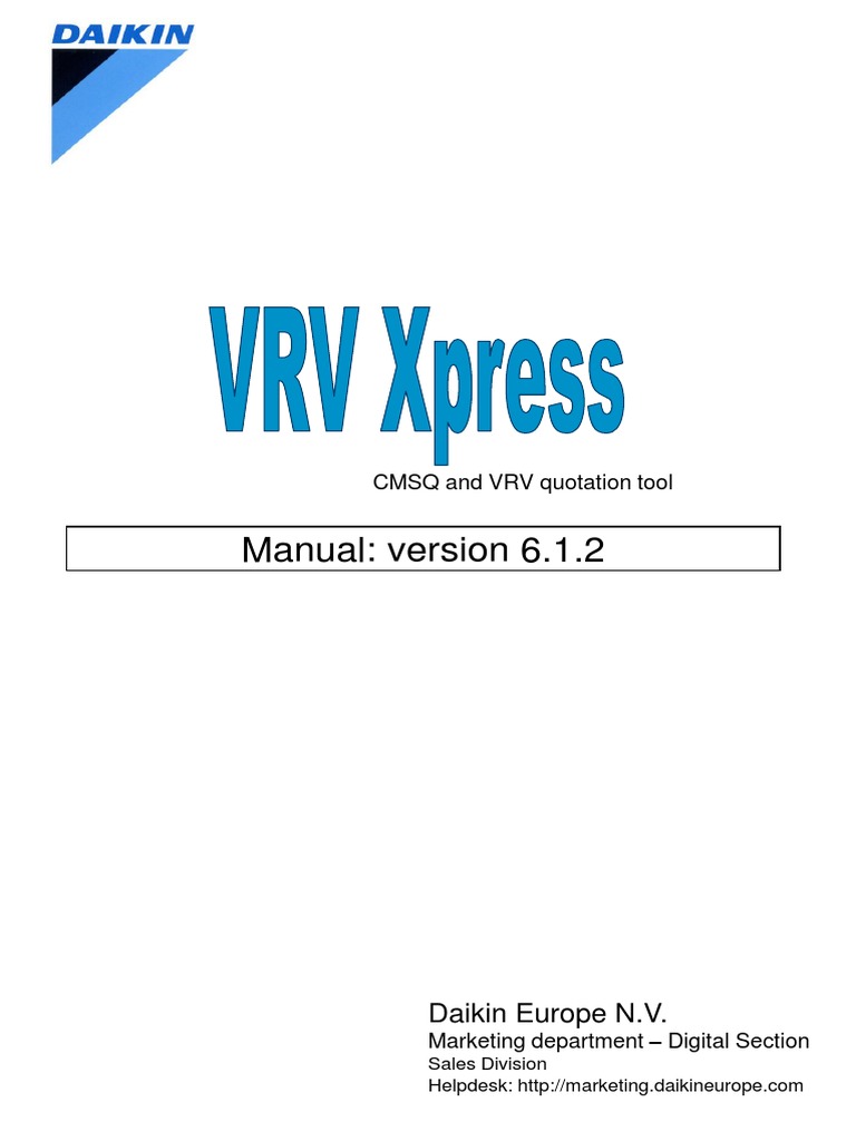 VRV Xpress - Manual V612 | PDF | Air Conditioning | Hvac