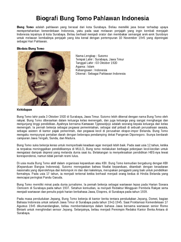 Biografi Bung Tomo | PDF