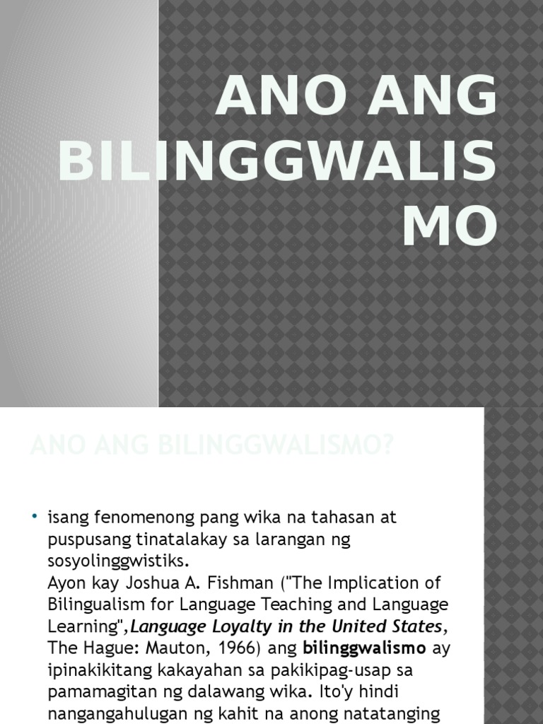 Bilinggwalismo | PDF