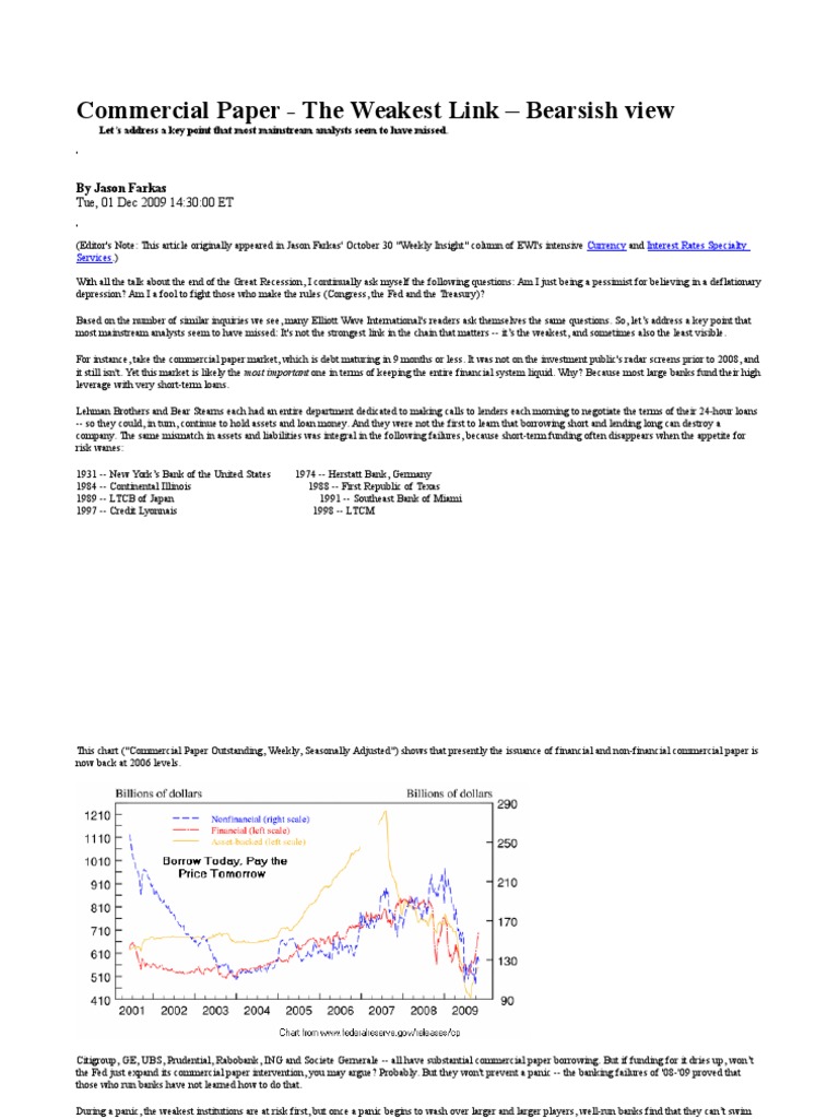 Commercial Paper: A Financial Weakness | PDF | Commercial Paper | Loans