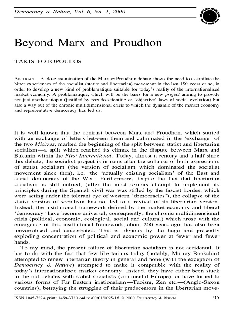 Para Além de Proudhon e Marx | PDF | Socialism | Karl Marx