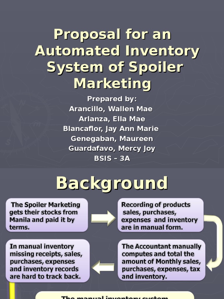 Systems Proposal on Inventory Management | Inventory | Automation