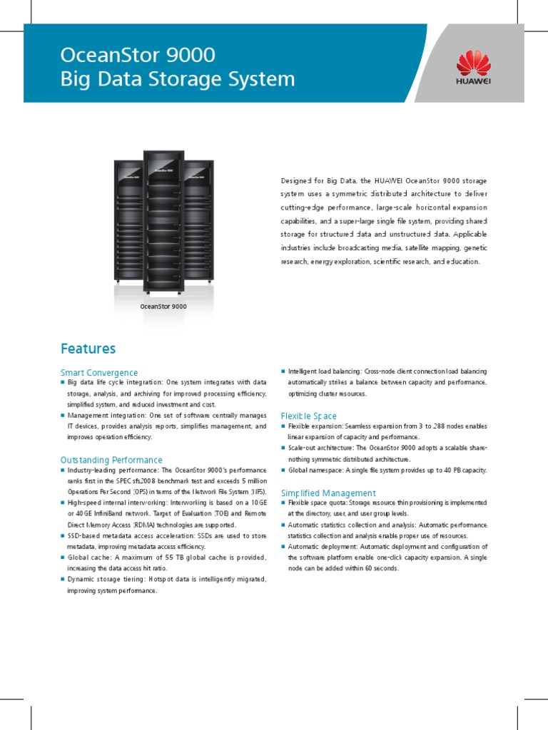 HUAWEI OceanStor 9000 Big Data Storage System Brochure PDF | PDF ... HUAWEI OceanStor 9000 Big Data Storage System Brochure PDF | PDF ...