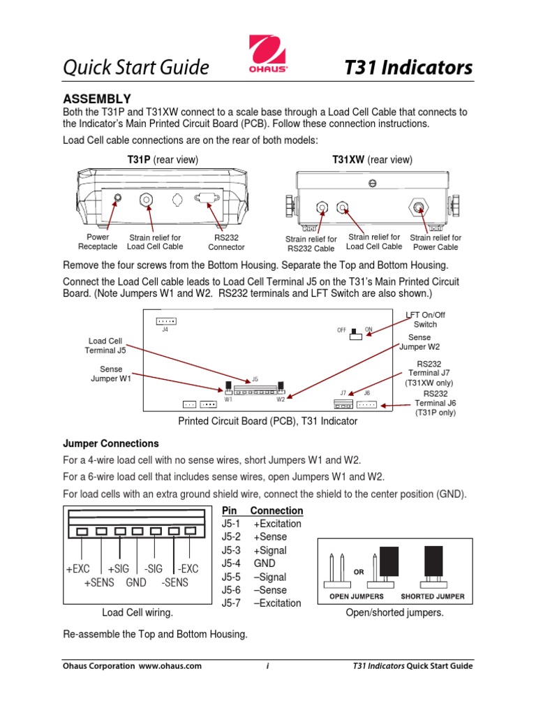 3000 Series T31P T31XW Indicator Quick Start Guide en 80253021 | Weight ...