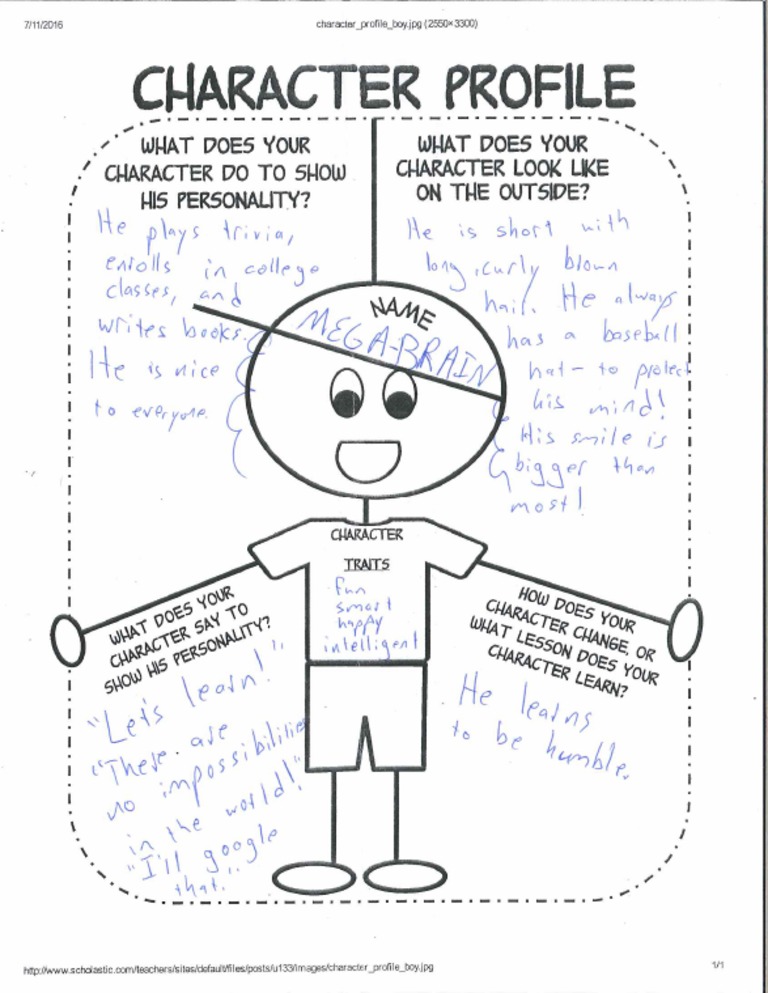 Character Profile Example: Mega-Brain | PDF