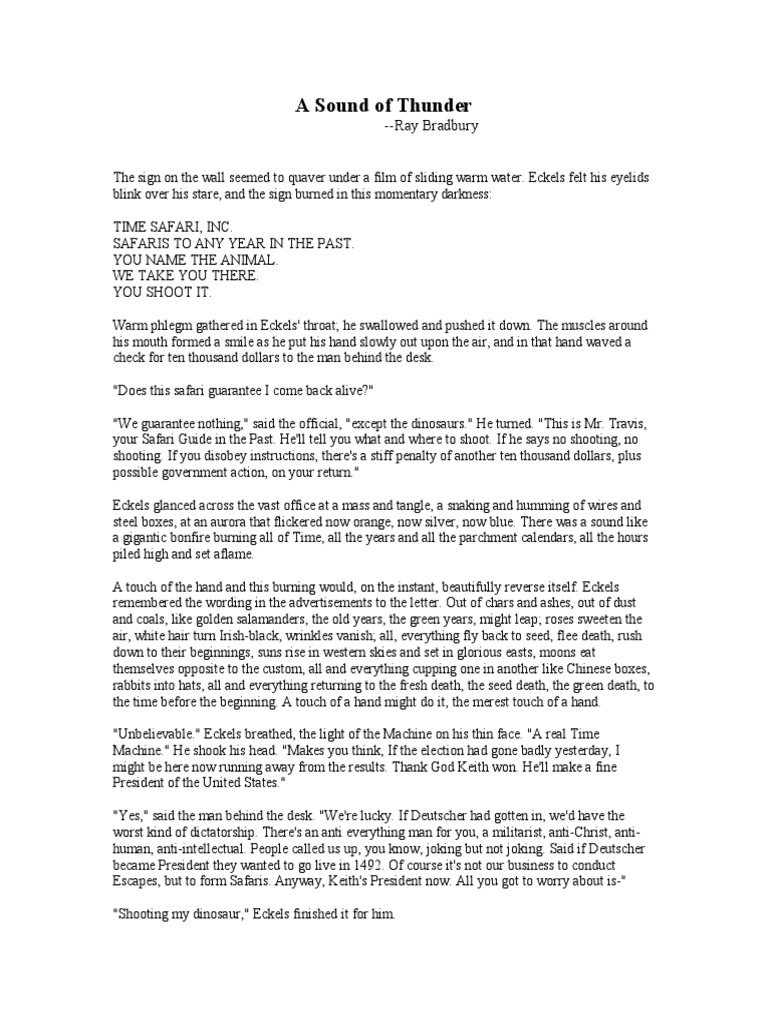 A Sound of Thunder PDF | PDF | Nature | Leisure