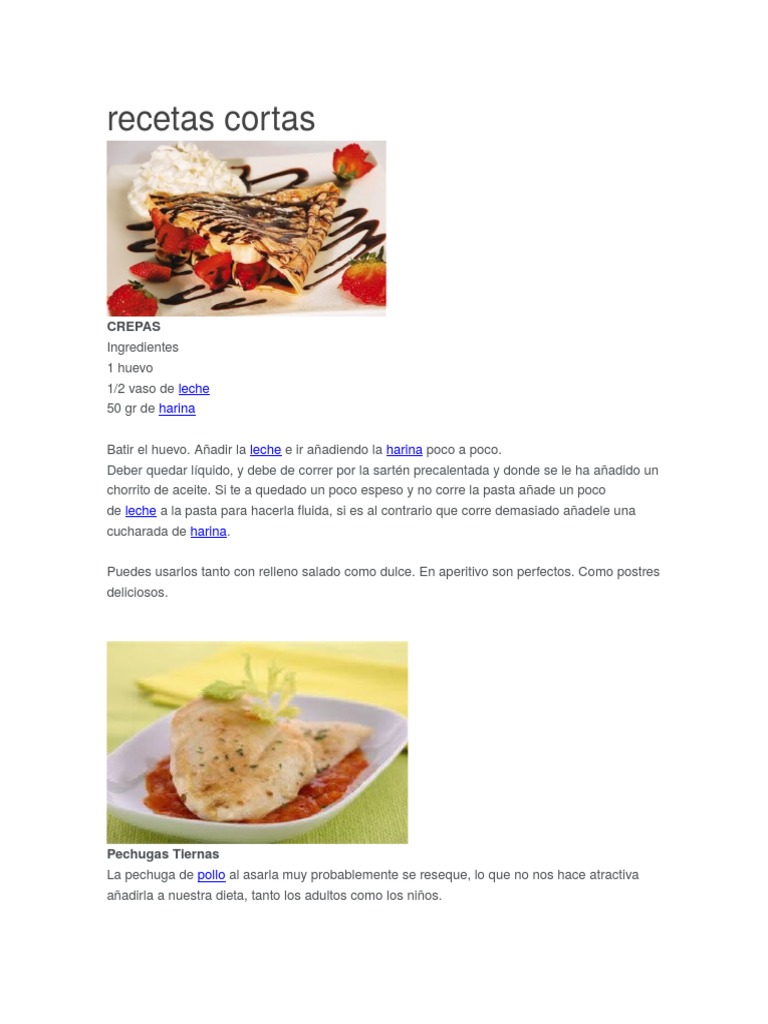 10 Recetas Cortas Con Imagen | PDF | Caldo | Queso