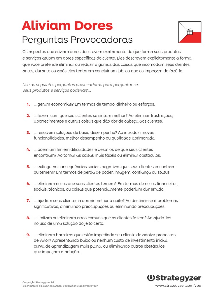 Strategyzer - Pain Relievers Trigger Questions | PDF