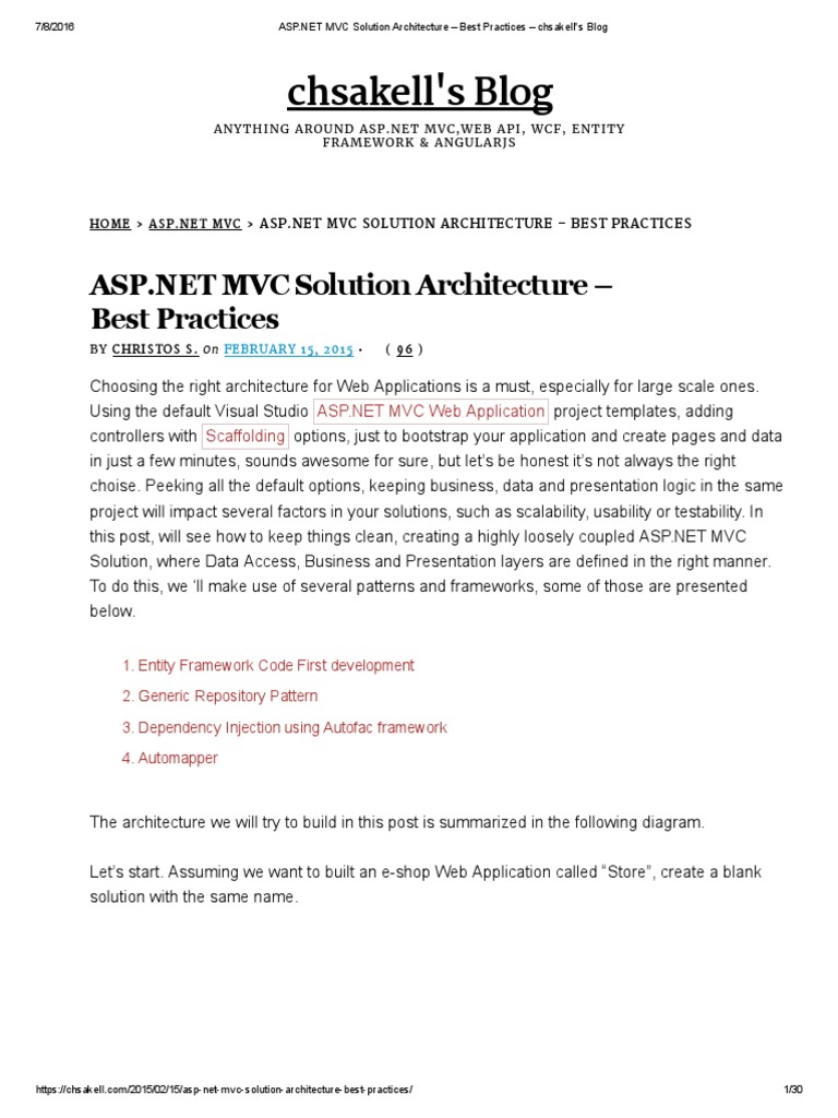 MVC Architecture | PDF | Entity Framework | Model–View–Controller