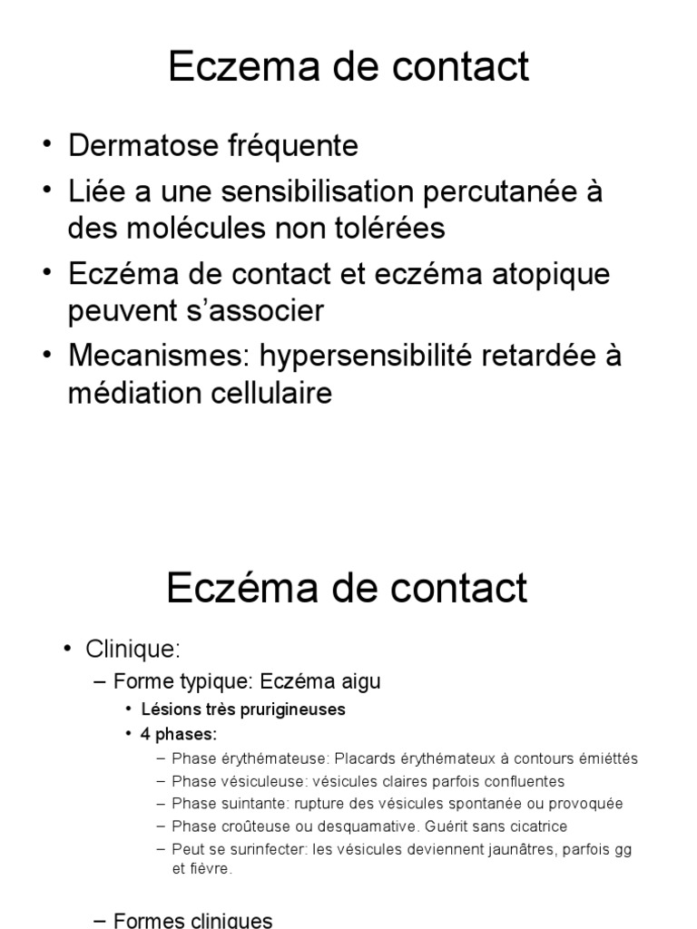Eczema de Contact | PDF | Dermatologie | Immunologie