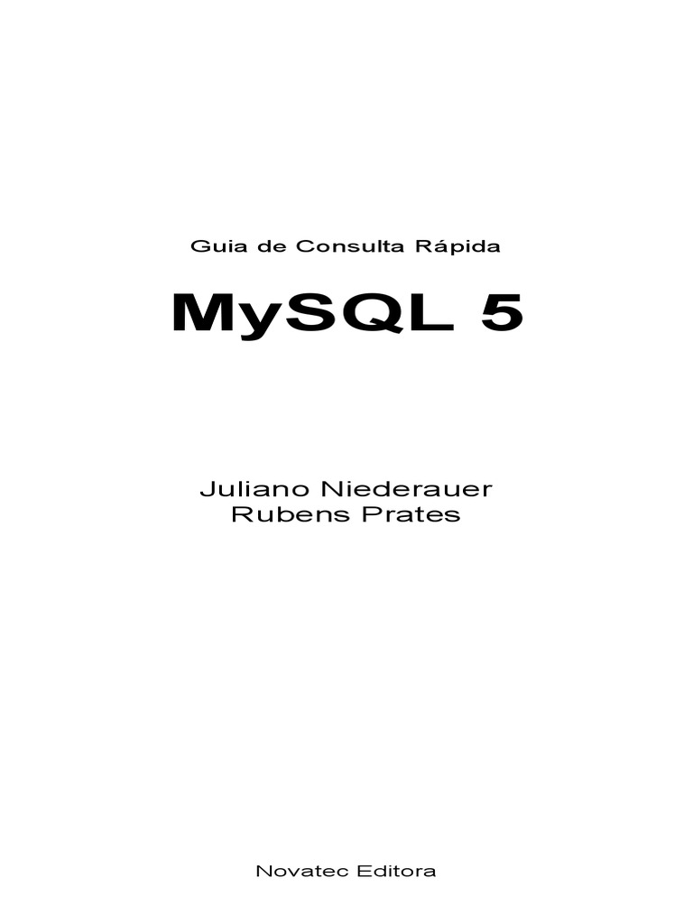 MySQL 5 GUIA DE CONSULTA RÁPIDA PDF | PDF | SQL | Tabela (banco de dados)