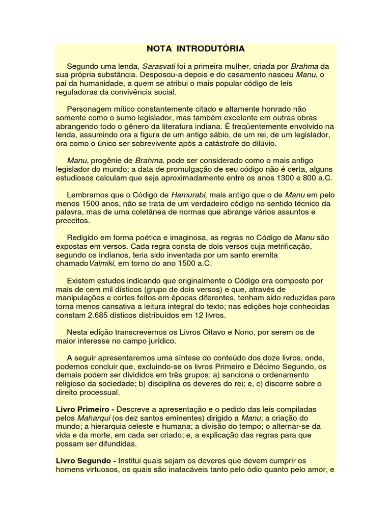 Código de Manu PDF | PDF | Direito