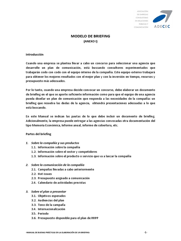 Briefing PDF | PDF