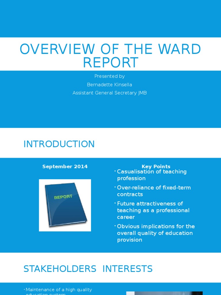 15 11 10 Overview Ward Report | Download Free PDF | Teachers | Employment