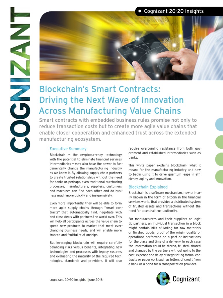 Blockchain's Smart Contracts: Driving The Next Wave of Innovation ...
