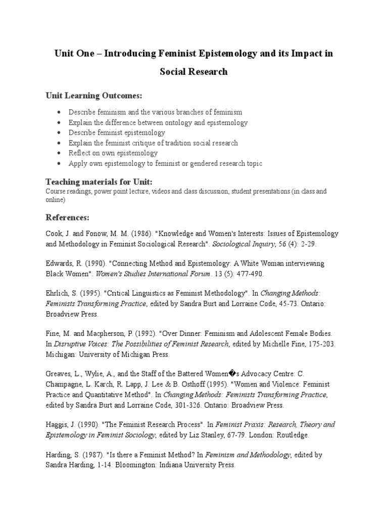 Lesson Plan For Assignment July 13 | PDF | Feminist Theory | Feminism
