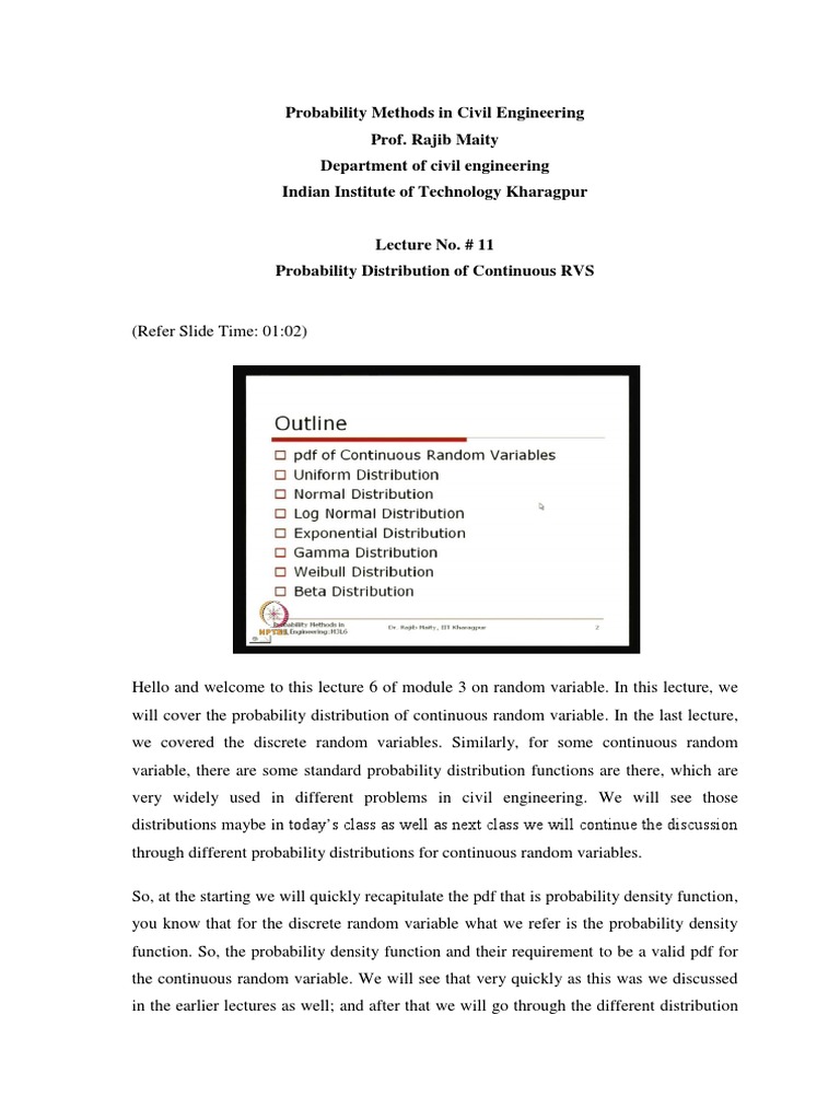 Probability Civil | PDF | Normal Distribution | Standard Deviation