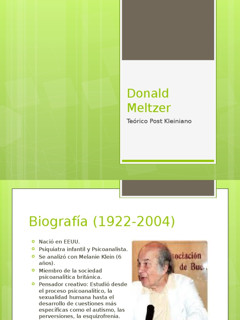Donald Meltzer | PDF | Psicoanálisis | Adultos