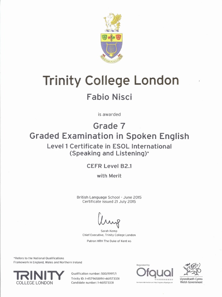 Trinity Grade7 Cert | PDF