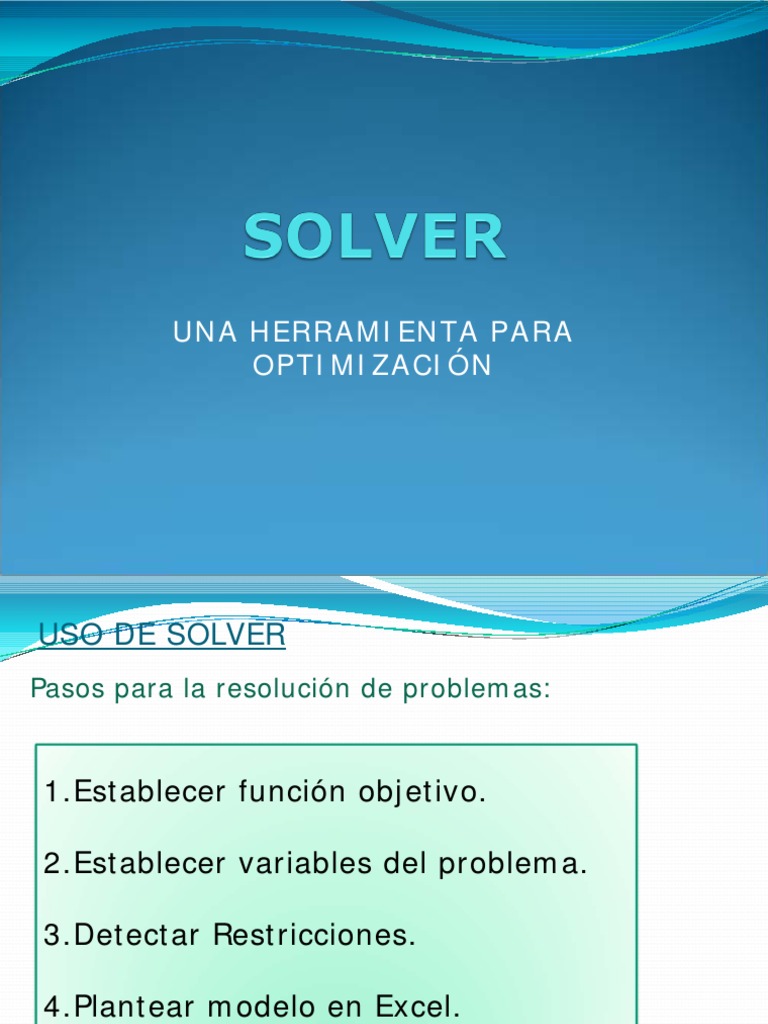 Teoría Solver | PDF