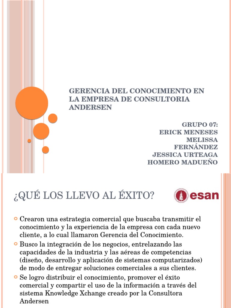 Andersen Consulting | Conocimiento | Información