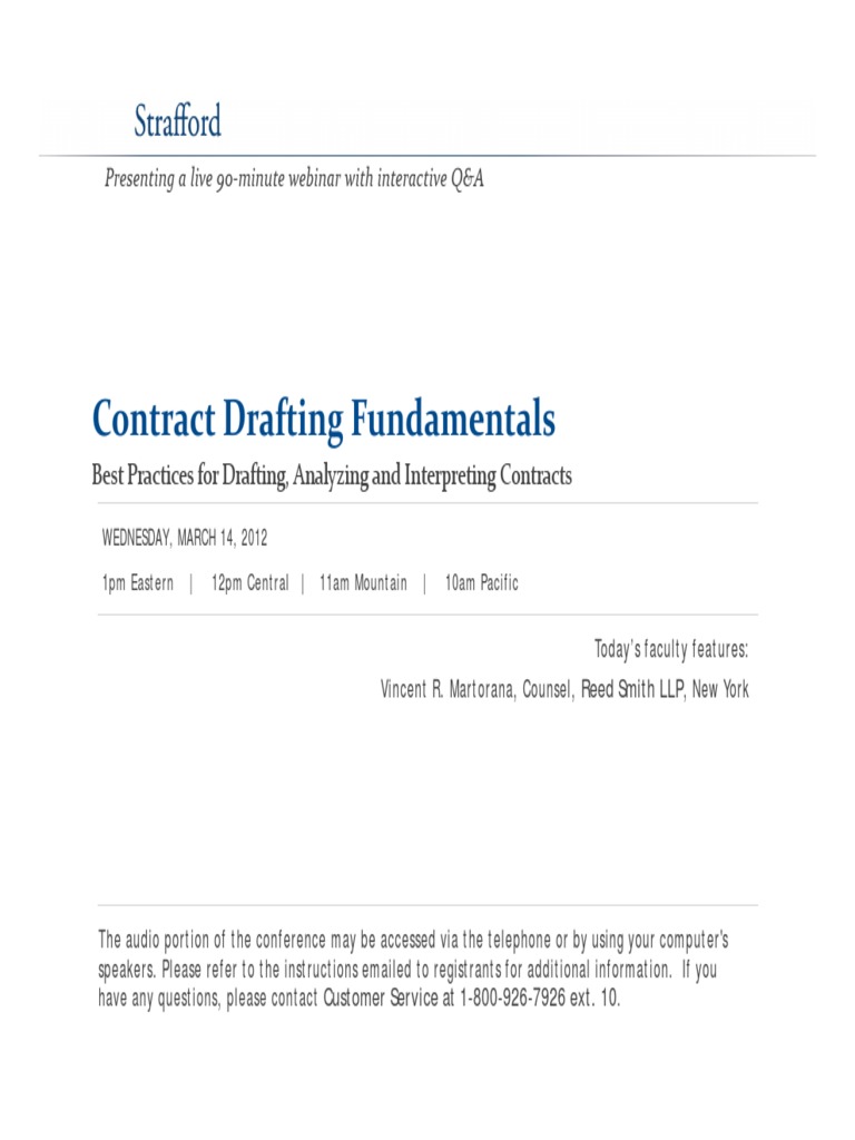 Contract Drafting Best Practices Webinar | PDF
