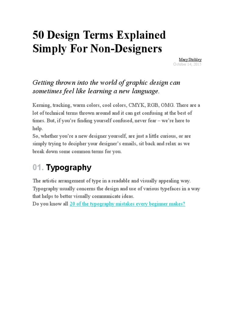 50 Design Terms Explained Simply For Non-Designers | PDF | Typography ...