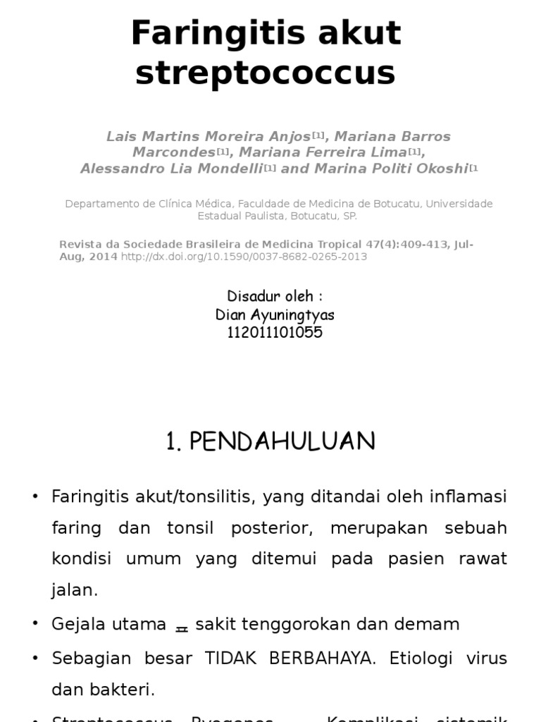Faringitis Streptococcus Akut | PDF | Pengembangan Diri | Sains & Matematika