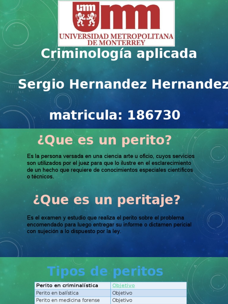 tipos de peritos | Balística | Testigo experto | Prueba gratuita de 30 ...