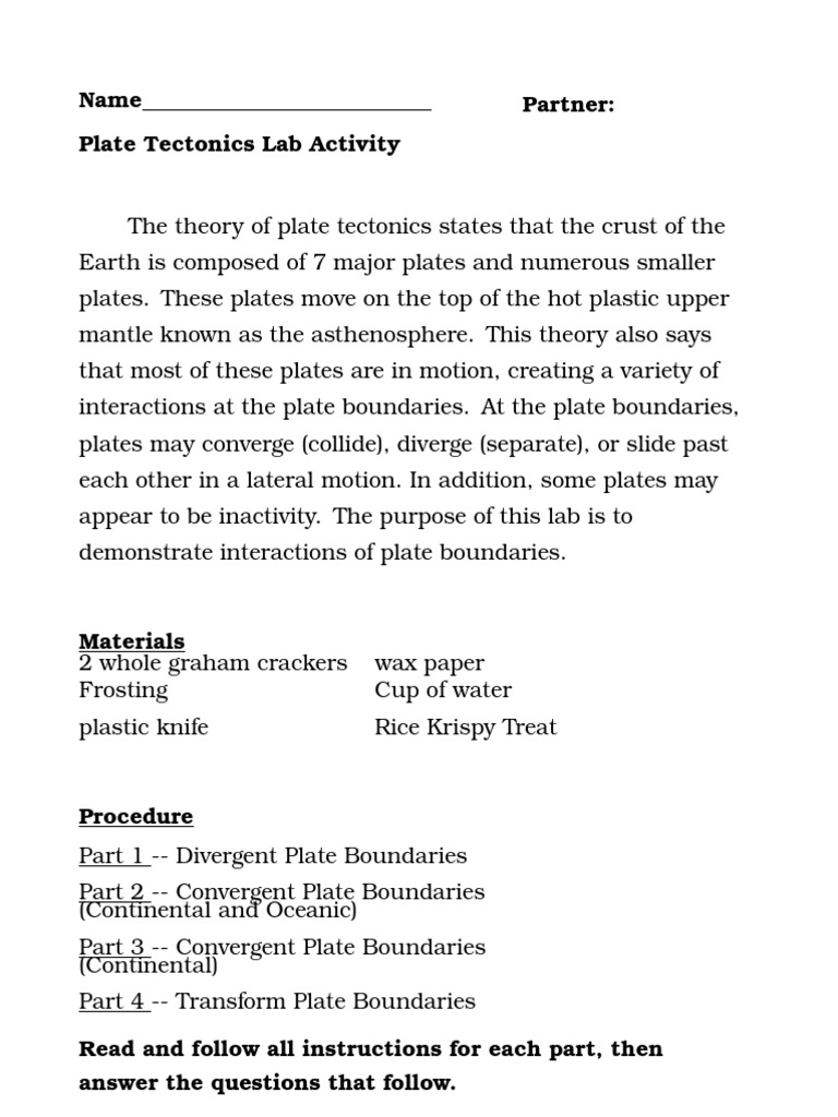 Graham Cracker Experiment | PDF | Plate Tectonics | Geology