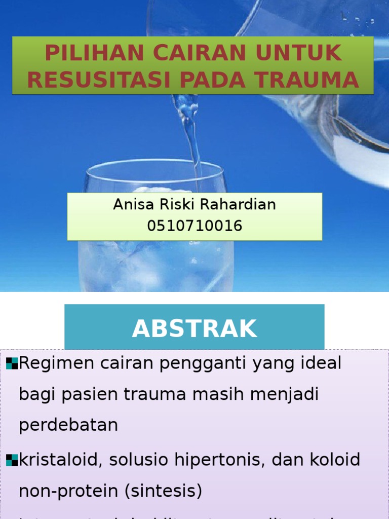Pilihan Cairan Untuk Resusitasi Pada Trauma | PDF