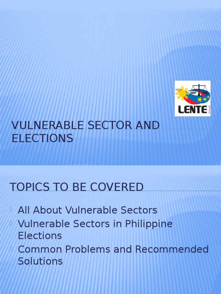 Vulnerable Sector and Elections | Polling Place | Voting