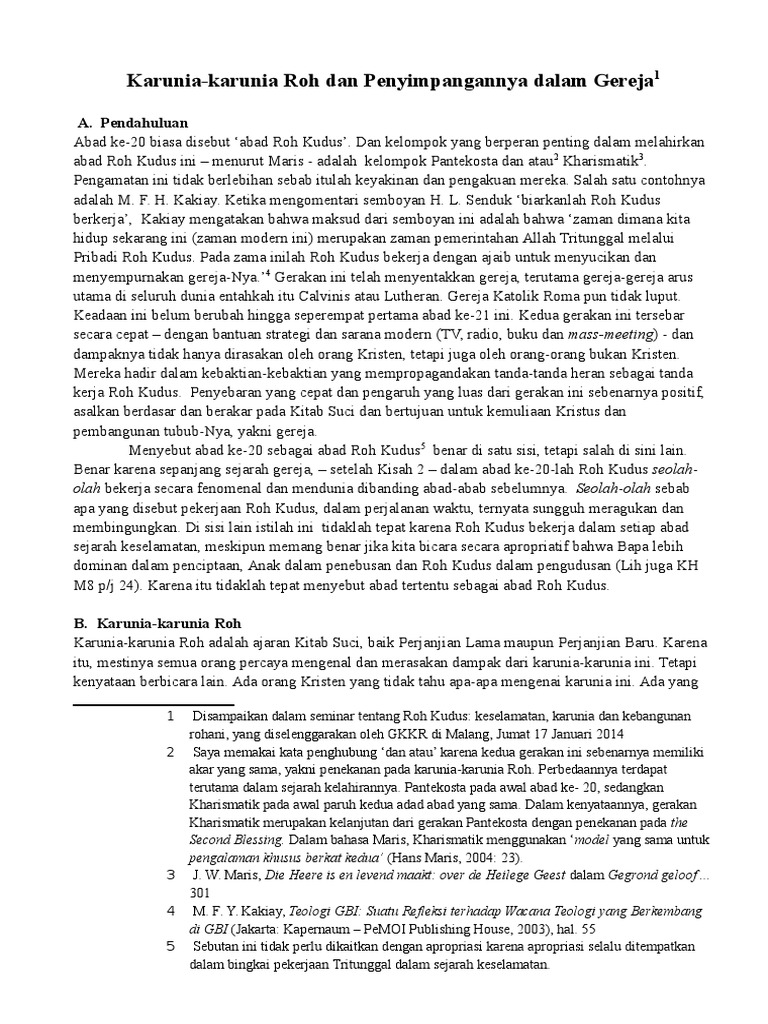 Karunia Roh Kudus dalam Gereja Modern | PDF