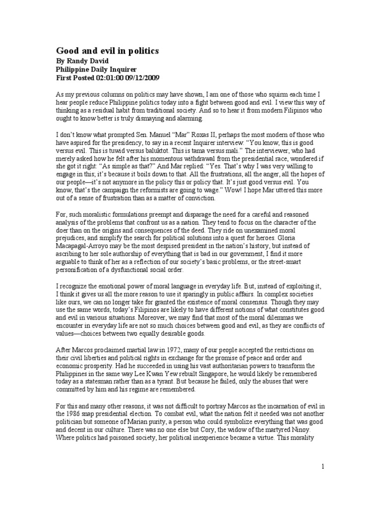 Randy David Files Vol.1 | PDF | Secularism | Faith