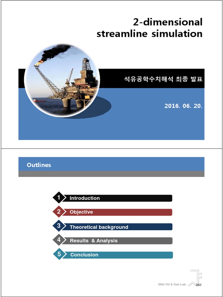 2 Dimensional Streamline Simulation | PDF | Petroleum Reservoir | Equations