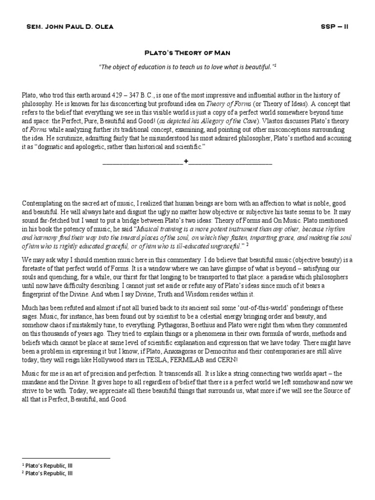 Plato's Theory of Man | PDF | Plato | Western Philosophy