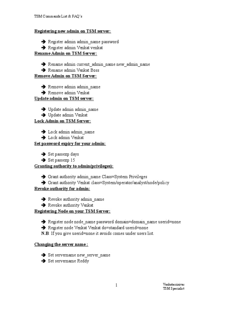 IMP TSM Practical Book | PDF | Backup | Command Line Interface
