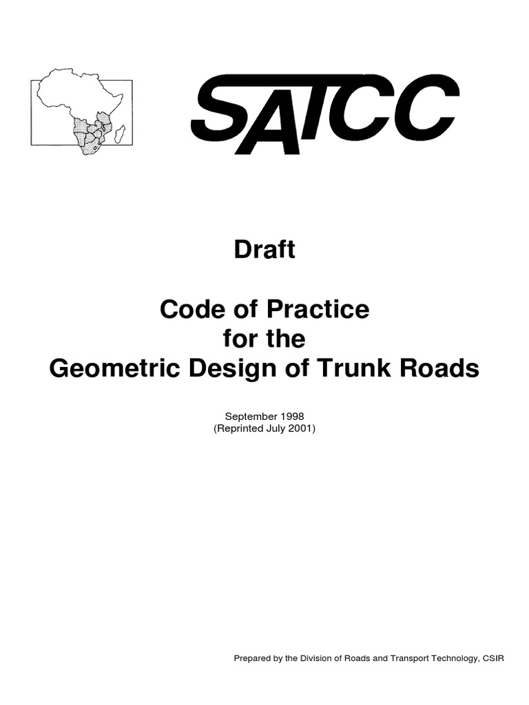 Draft Code of Practice For The Geometric Design of Trunk Roads, SATCC ...